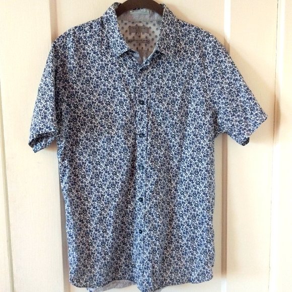 Ted Baker London | Shirts | Ted Baker London Floral Short Sleeve Button ...